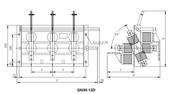 GN30 Type 10kv 11kv 630A Indoor Electrical Disconnector HV MV Switchgear